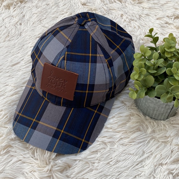 Love Your Melon | Accessories | 2xhp Love Your Melon Plaid Baseball Cap Blue Yellow | Poshmark